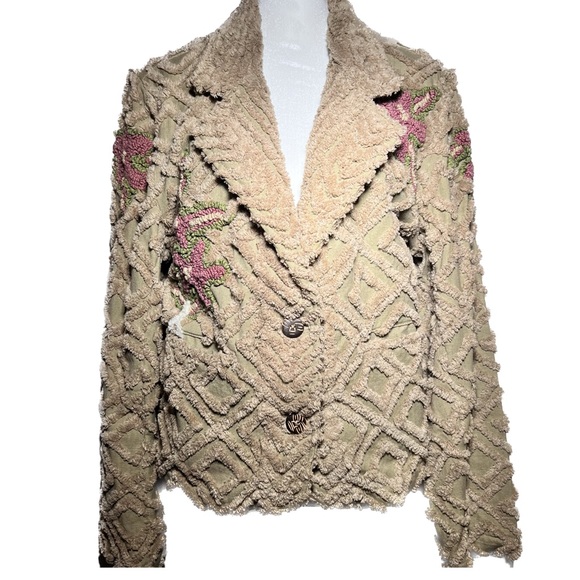 Sandy Starkman | Jackets & Coats | Sandy Starkman Tan Embroidered ...